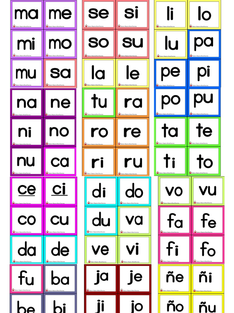 Silabario Tarjetas | PDF