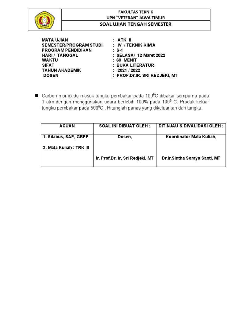 SOAL UTS ATK 2 2022doc | PDF