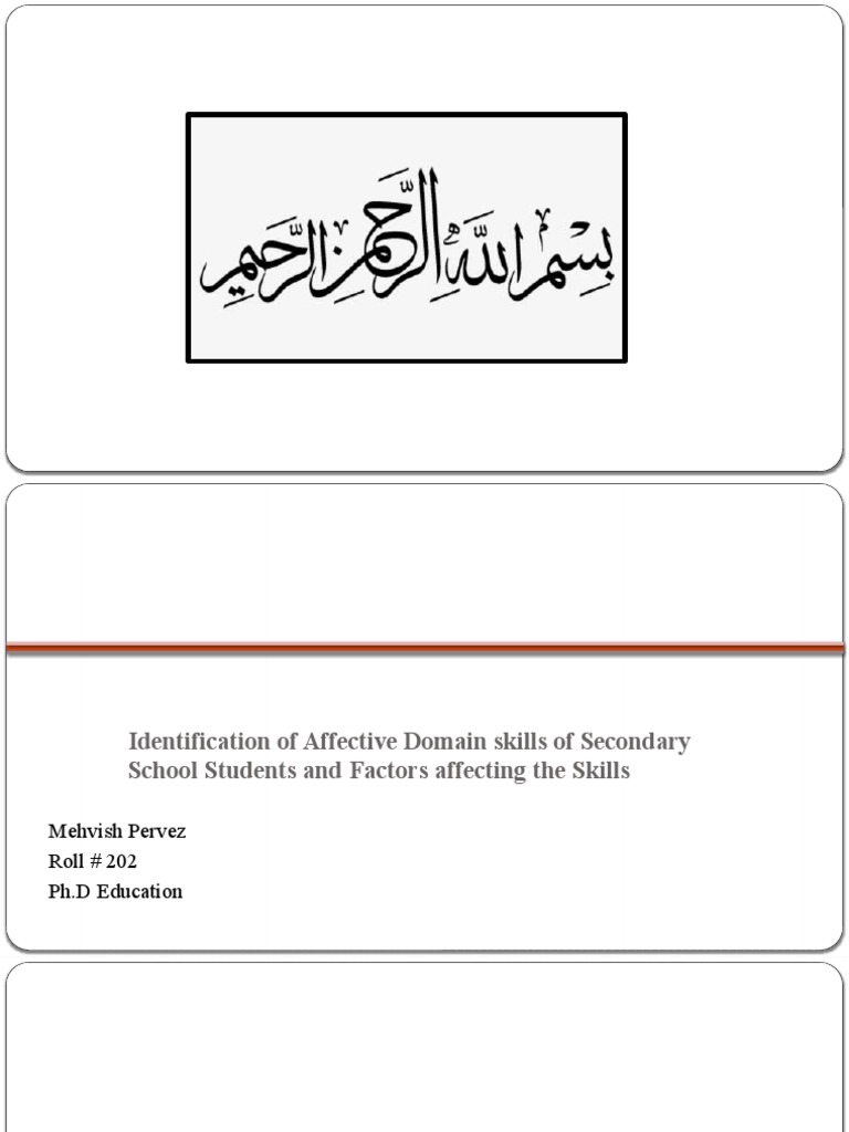 Identification of Affective Domain Skills of Secondary School ...