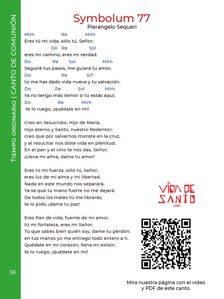 Symbolum 77 Con Acordes y Letra | PDF | eucaristía