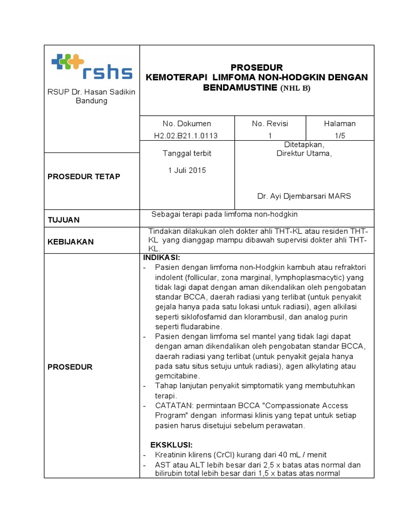 SOP Kemo Linfoma | PDF