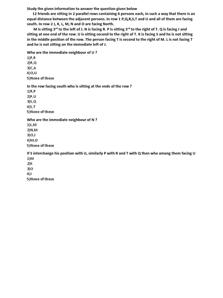 Seating Arrangements | PDF