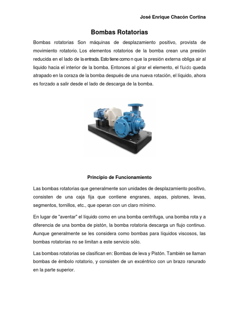 Bombas Rotatorias Chacón Cortina José Enrique | PDF | Bomba | Engranaje