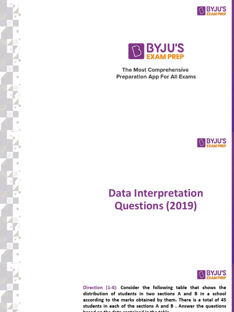 Data Interpretation Questions (2019) PDF | PDF