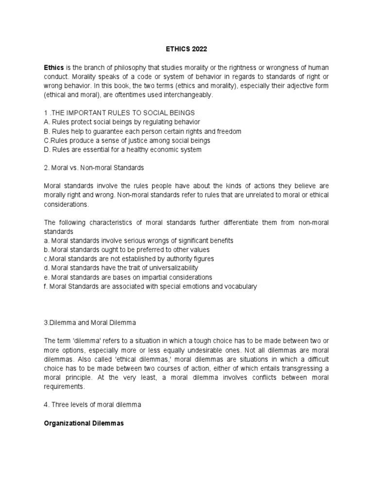 Ethics 2022 | PDF | Morality | Virtue