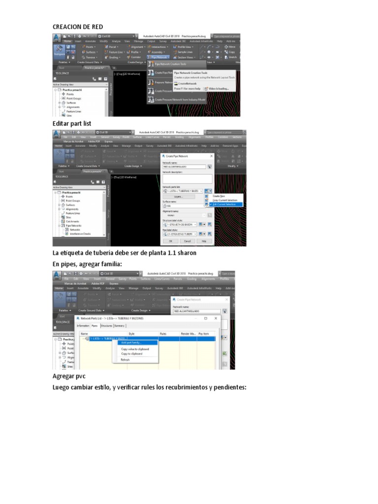 Tutorial Civil 3D Alcantarillado | PDF