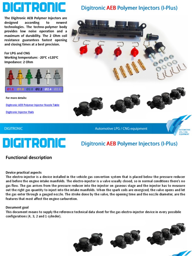 For More Details:: Digitronic AEB Polymer Injector Nozzle Table ...