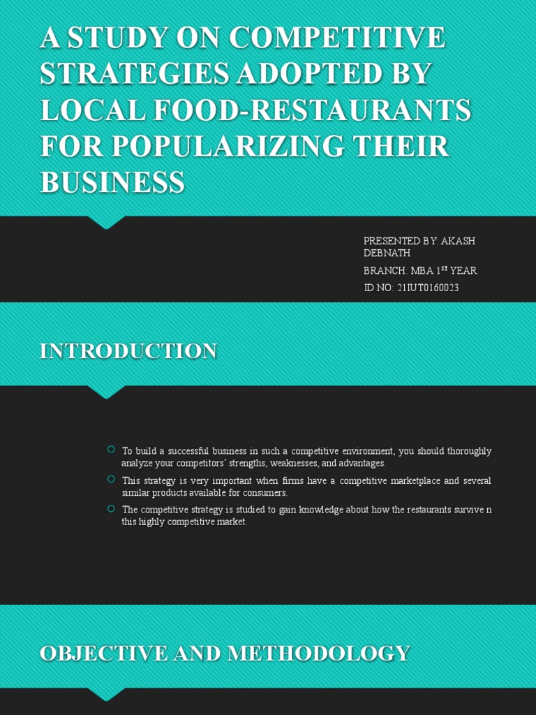 A Study On Competitive Strategies Adopted by Local Food-Restaurants For ...