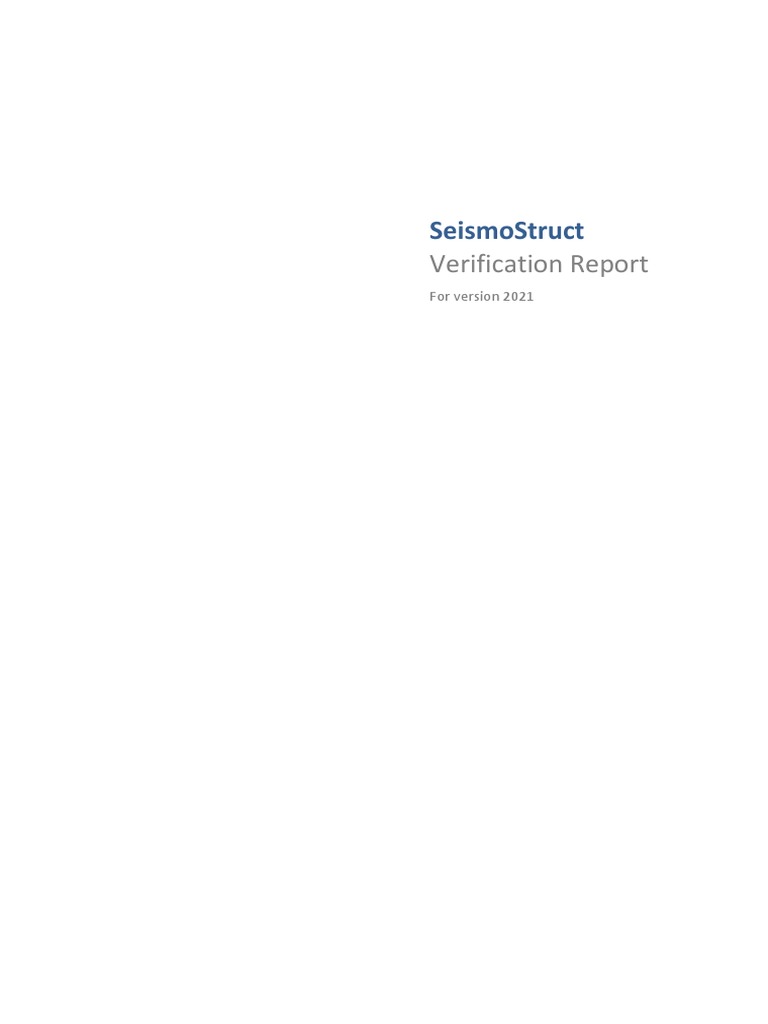 SeismoStruct 2021 Verification Report | PDF | Bending | Beam (Structure)