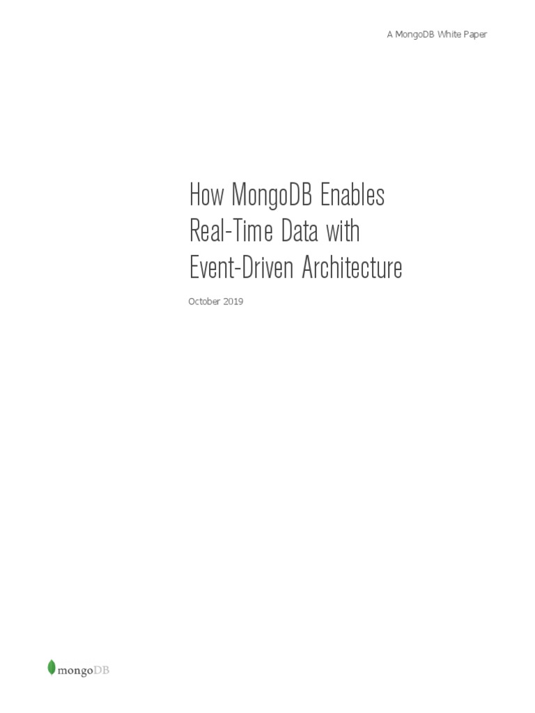 How Mongodb Enables Real Time Data With Event Driven Architecture Pdf Mongo Db Databases