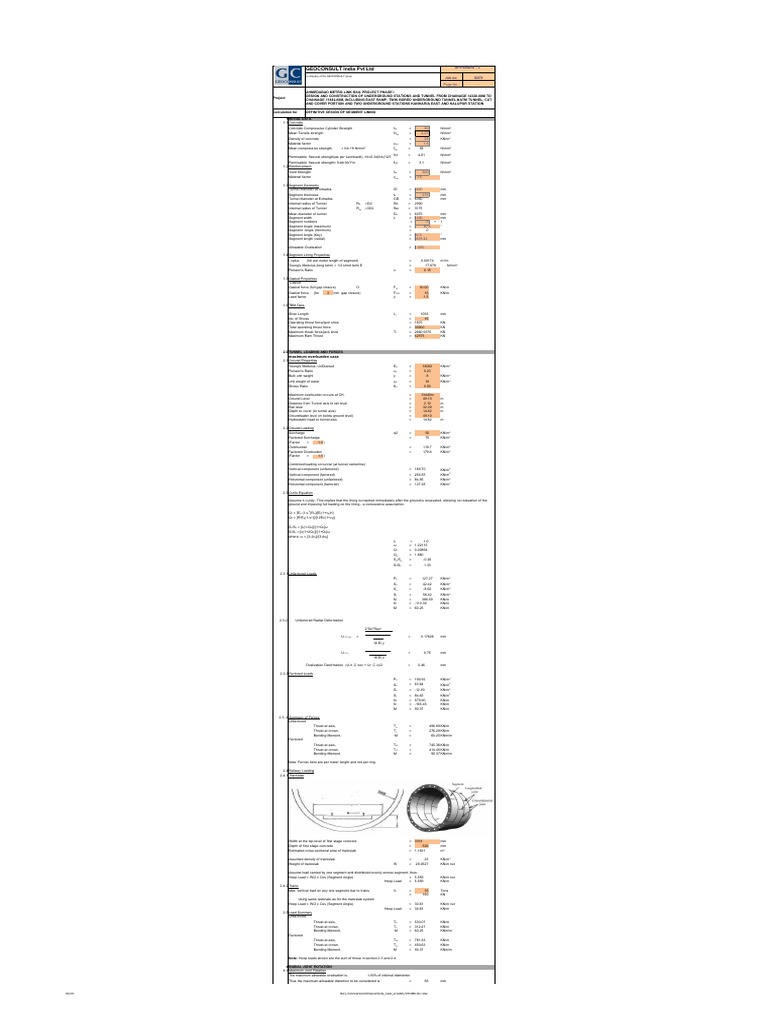 Segmental Tunnel Design | PDF | Bending | Buckling