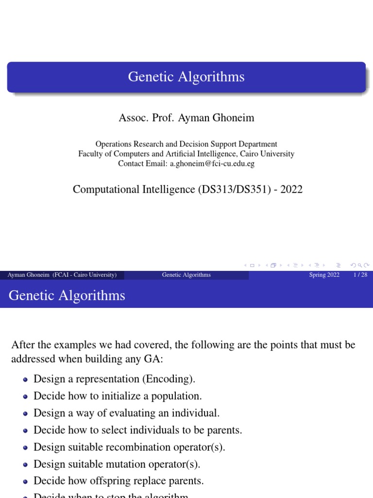 CI Lecture6 | PDF | Genetic Algorithm | Permutation