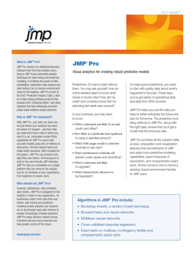 JMP | PDF | Jmp (Statistical Software) | Sas (Software)
