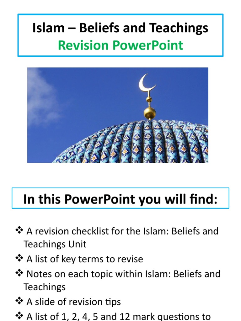Islam - Beliefs and Teachings: Revision Powerpoint | PDF | Prophets And ...