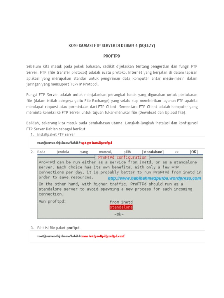 Konfigurasi FTP Server Di Debian 6 | PDF