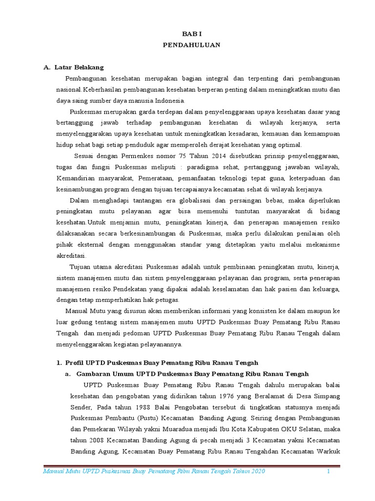 Isi Manual Mutu | PDF