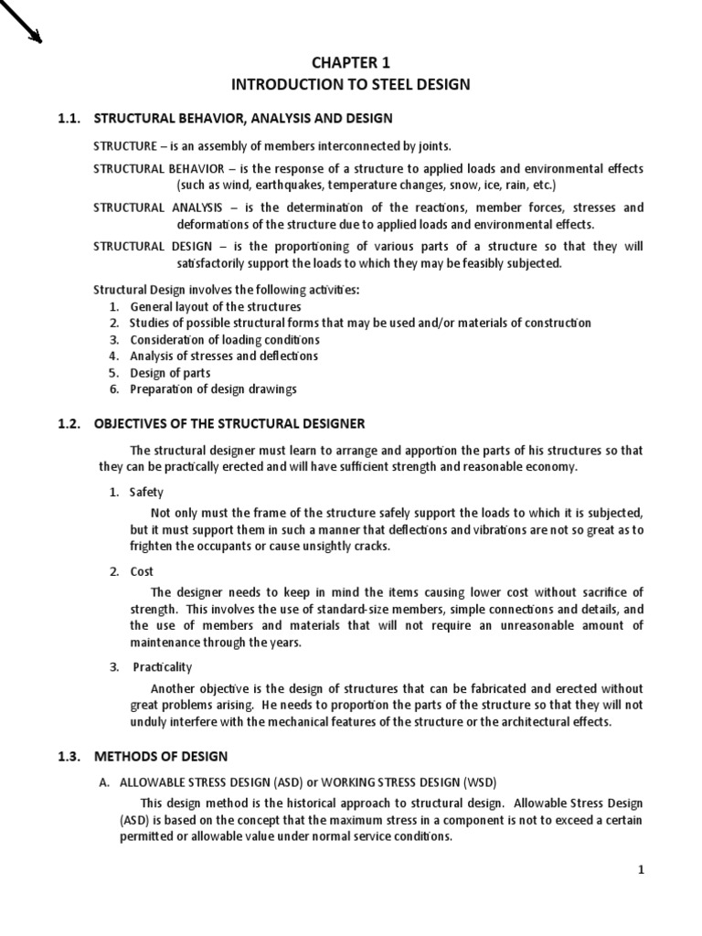 Steel Design Handout Chapters 1-3 | PDF | Strength Of Materials | Steel