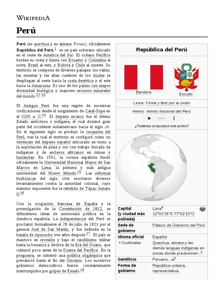 Perú | PDF | Perú | América del Sur