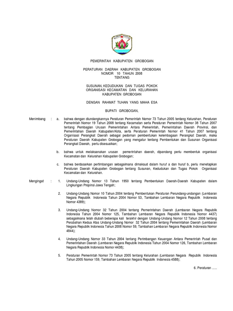 Perda No 10 THN 2008 | PDF