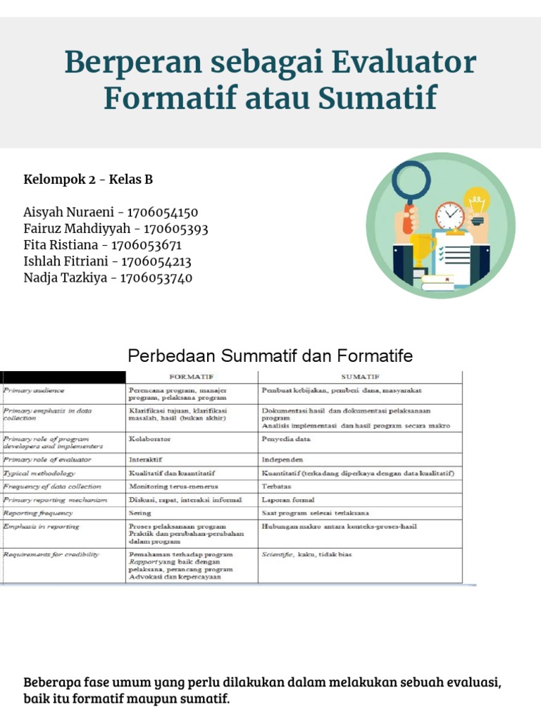 Evaluasi Formatif dan Sumatif: Perbedaan dan Fase-fase Umum | PDF