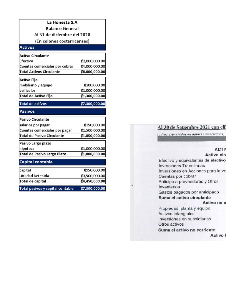 Balance General | Descargar gratis PDF | Contabilidad | Dinero