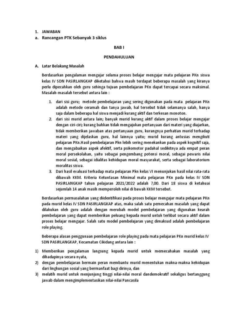 Uas The Penelitian Tindakan Kelas | PDF