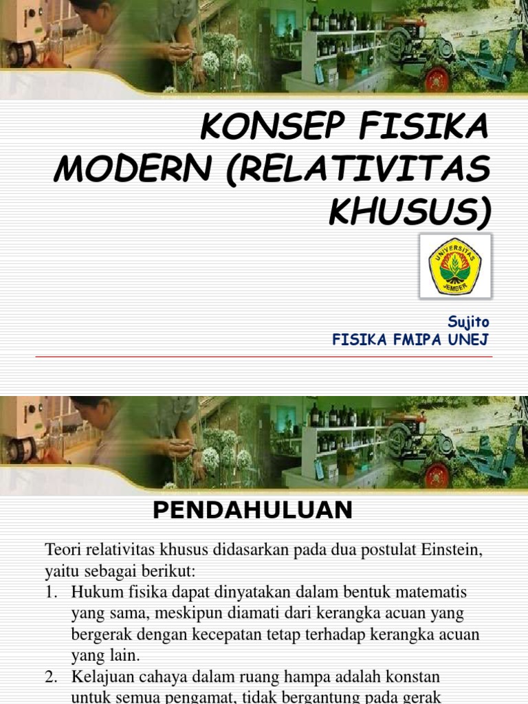 Relativitas Khusus: Konsep dan Rumus | PDF | Sains & Matematika