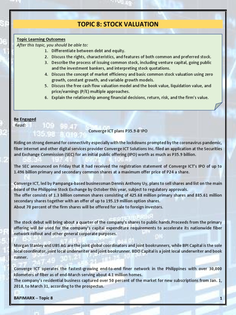 8 Stock Valuation | PDF | Preferred Stock | Stocks