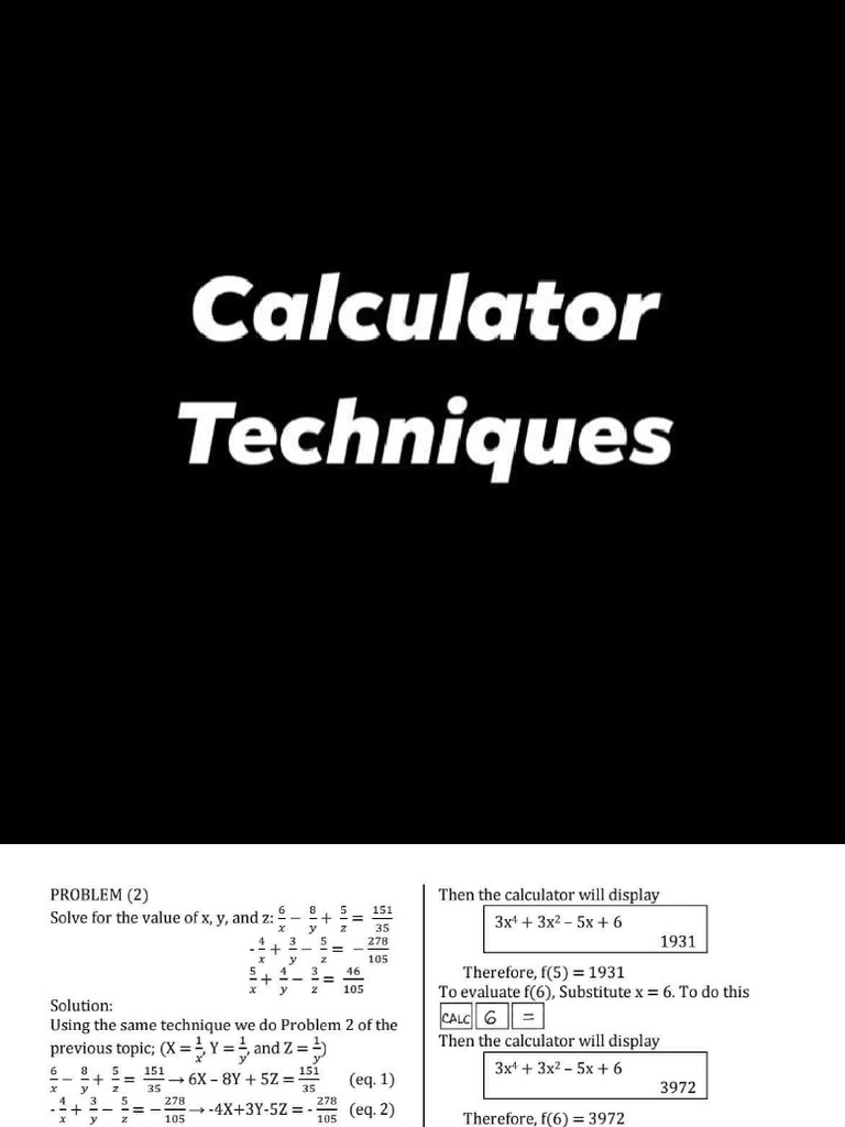 Calculator Technique | PDF