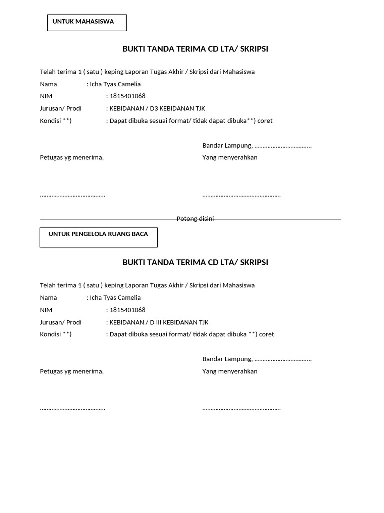 FORM BEBAS PUSTAKA Icha Tyas | PDF