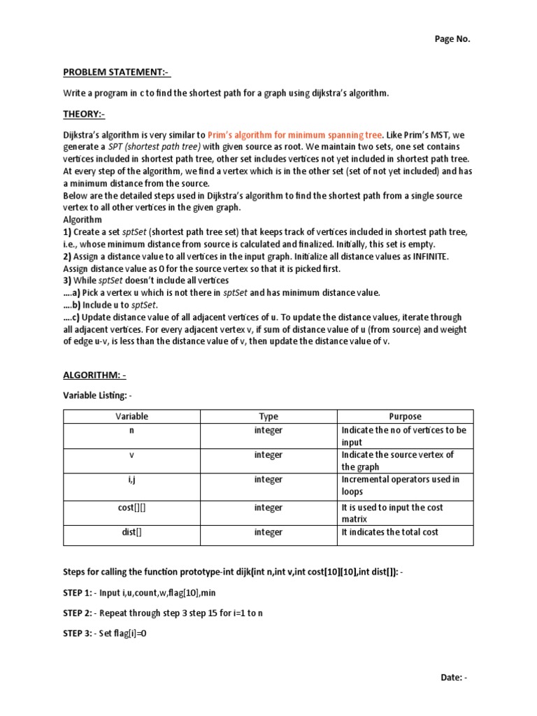 Dijkstra's Algo | PDF | Mathematics | Mathematical Logic