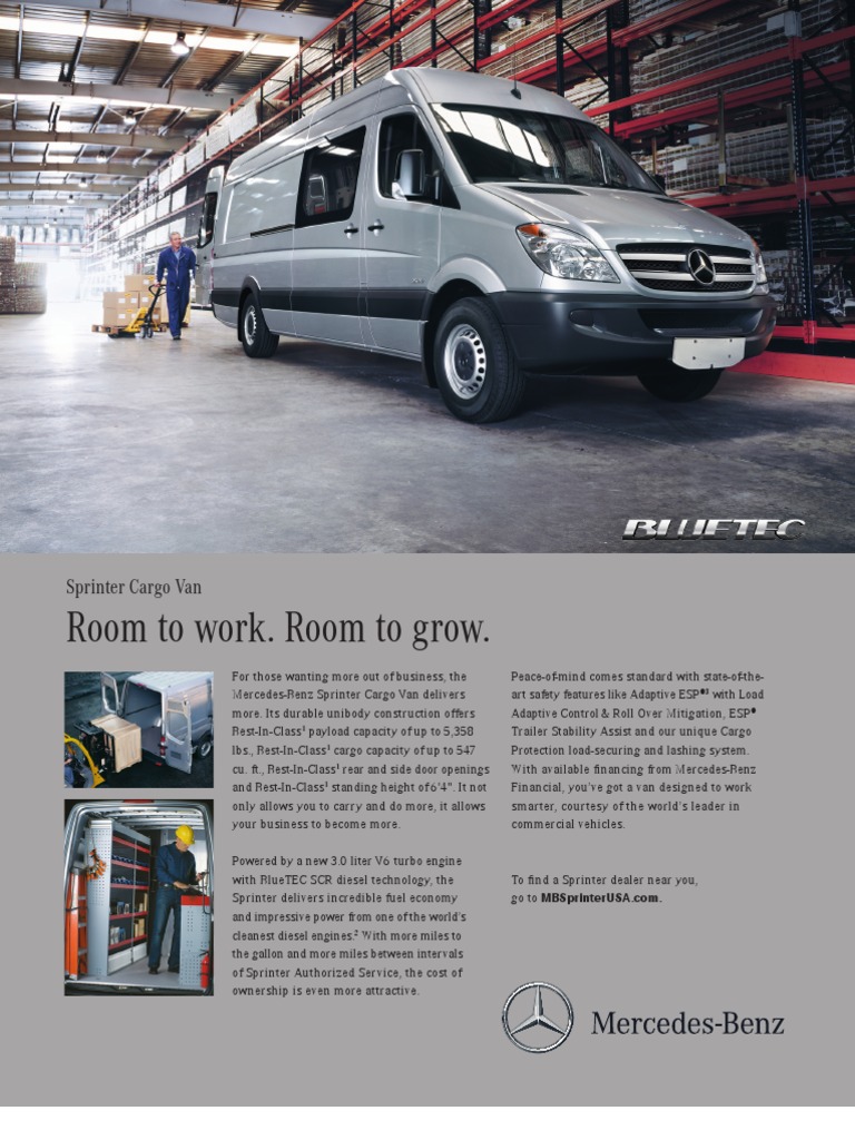 MB Sprinter Cargo Van Data Sheet | PDF | Mercedes Benz Sprinter | Van