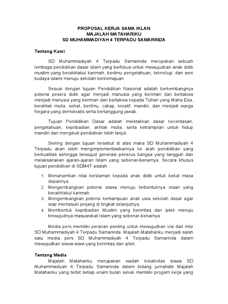 Proposal Iklan Majalah | PDF | Ilmu Sosial
