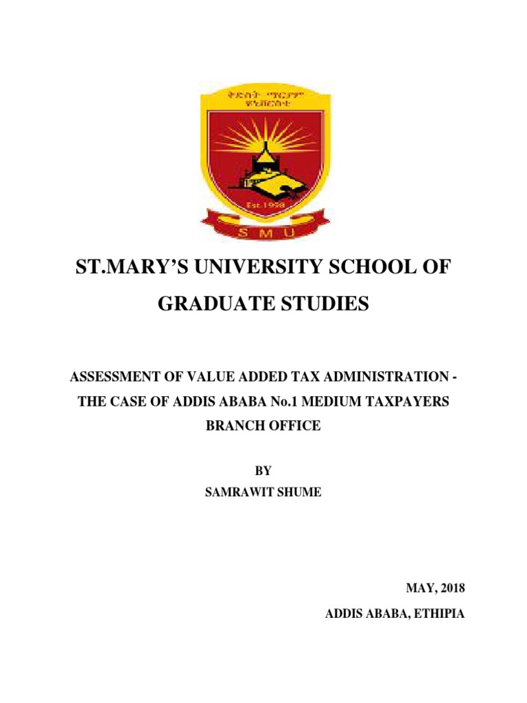 Final Thesis of Samrawit Shume After Presentation | PDF | Value Added Tax | Taxes