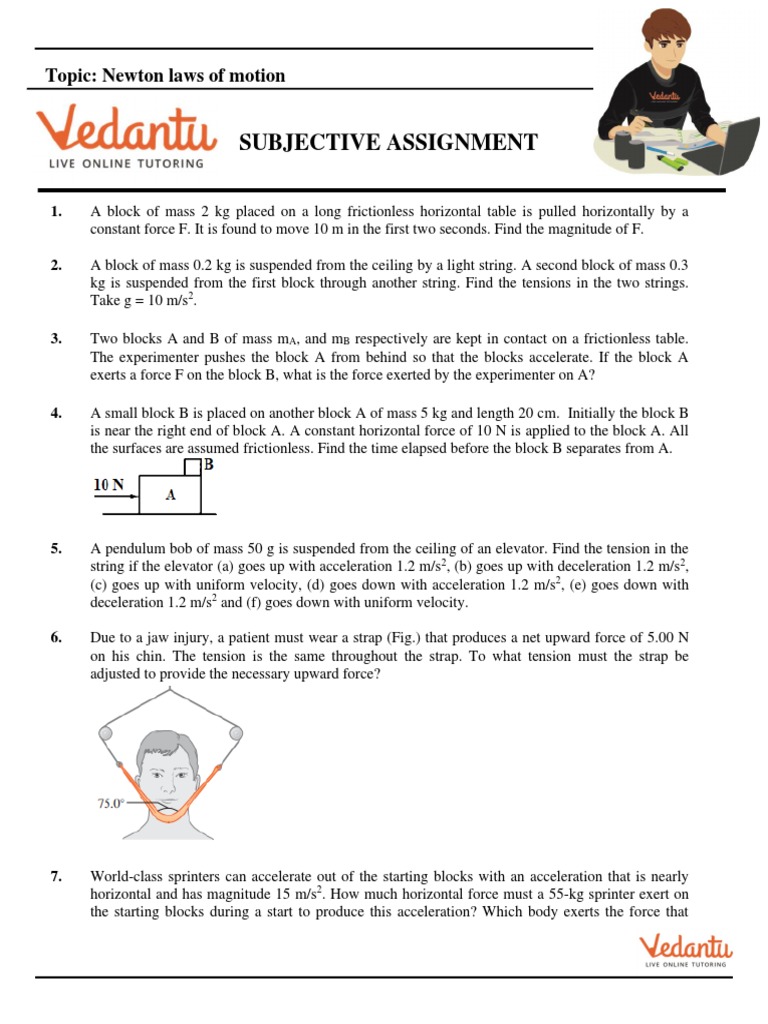 Subjective Assignment Newton Laws of Motion | PDF | Force | Rocket