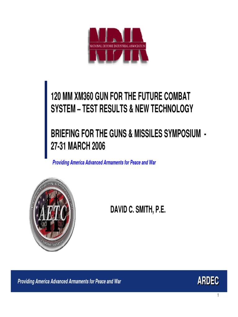 XM360 Gun: Symposium Briefing | PDF | Gun Barrel | Ammunition