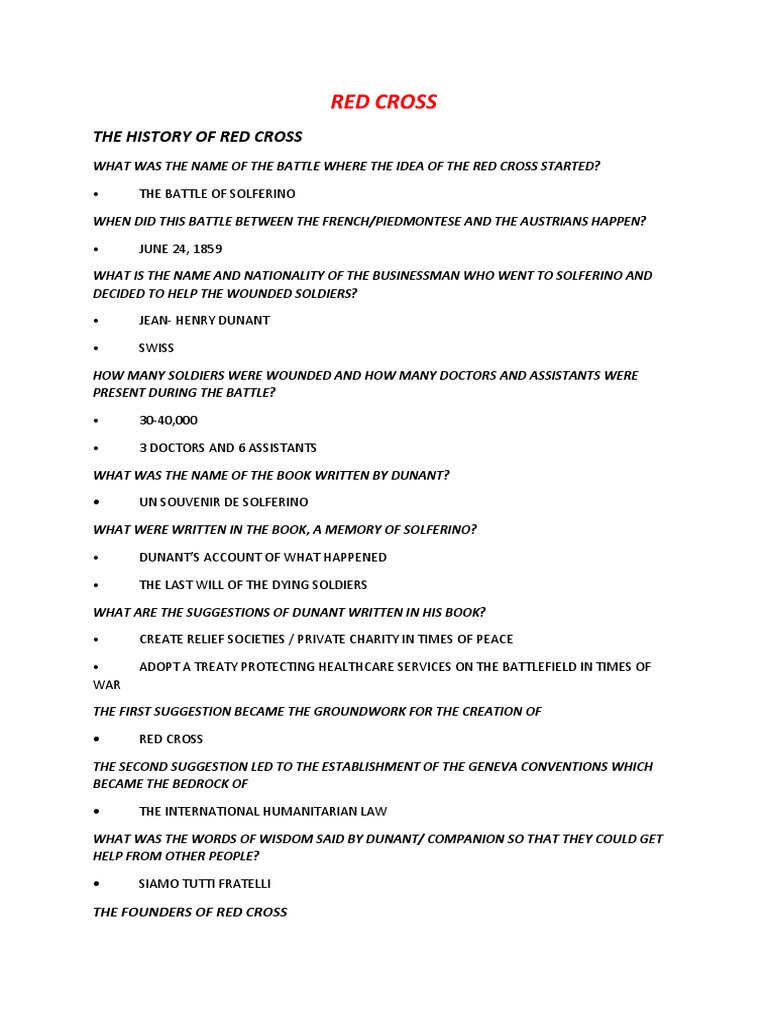 RED-CROSS | PDF | International Committee Of The Red Cross ...