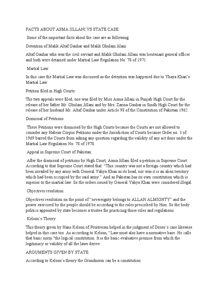 Asma Jilani Case | PDF | Martial Law | Political Ideologies