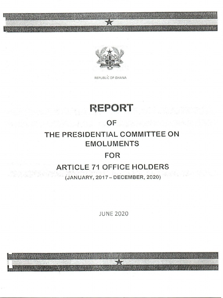 Check Out The Salaries of Article 71 Officeholders From 2017 To 2020 | PDF