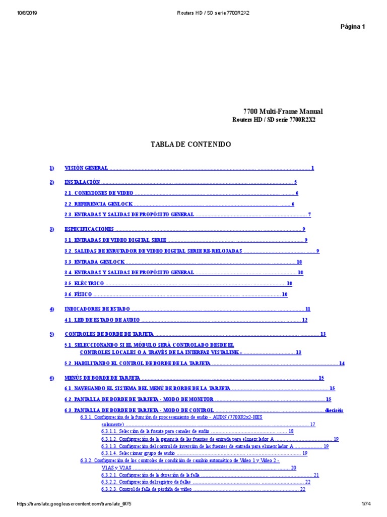 Switch Evertz 7700R2X2 ESPAÑOL | PDF | Telecomunicaciones | Ingeniería ...