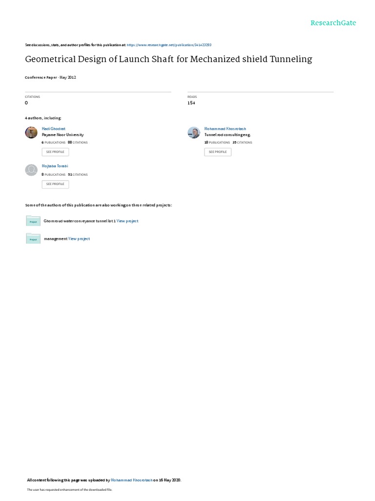 Geometrical Design of Launch Shaft For Mechanized Shield Tunneling ...