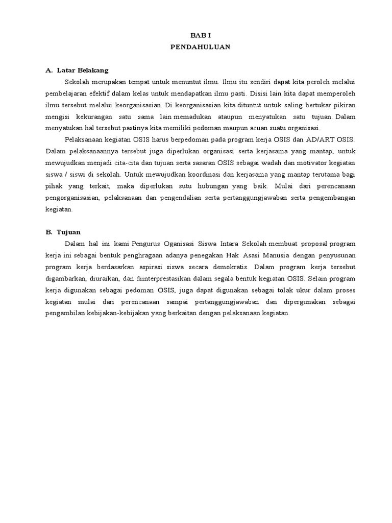 Progam Kerja Osis 2019 | PDF