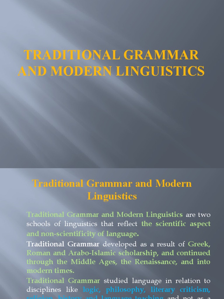 5 - Traditional Grammar and Modern Linguistics | Descargar gratis PDF ... 5 - Traditional Grammar and Modern Linguistics | Descargar gratis PDF ...