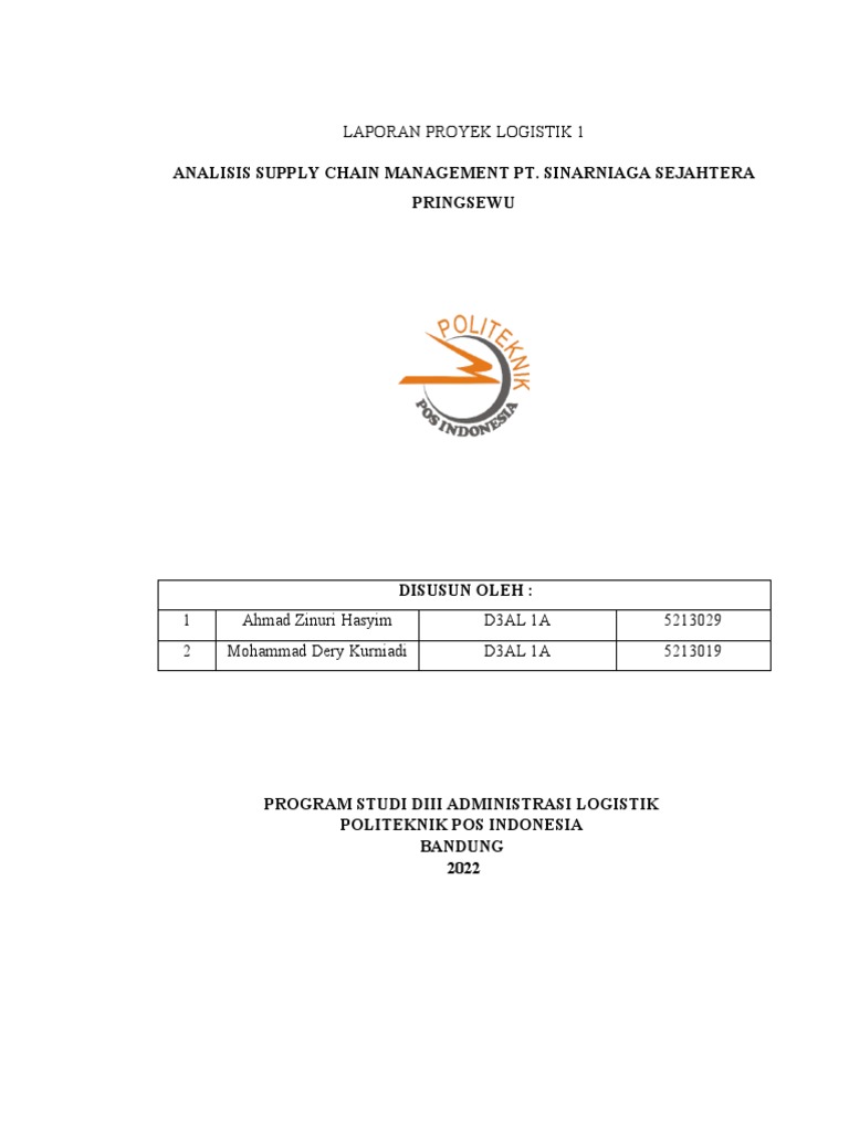 Laporan Proyek Logistik 1 (Revisi) - Kamis - Ahmad Zinuri | PDF