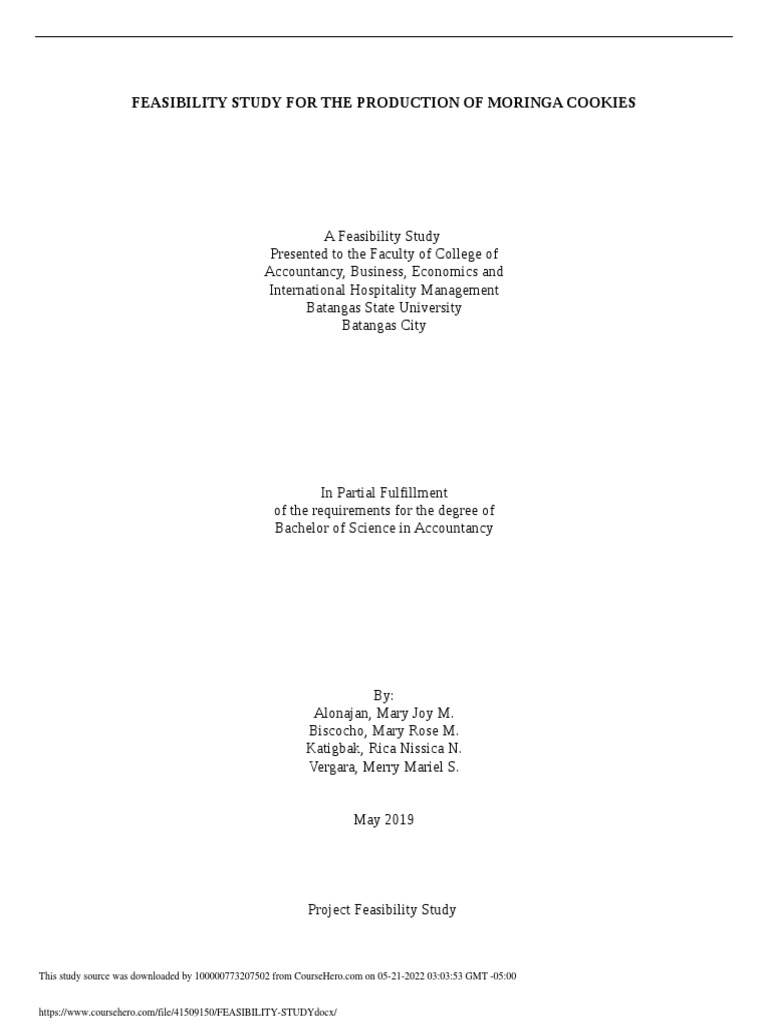 Feasibility Study | PDF | Foods | Bakery