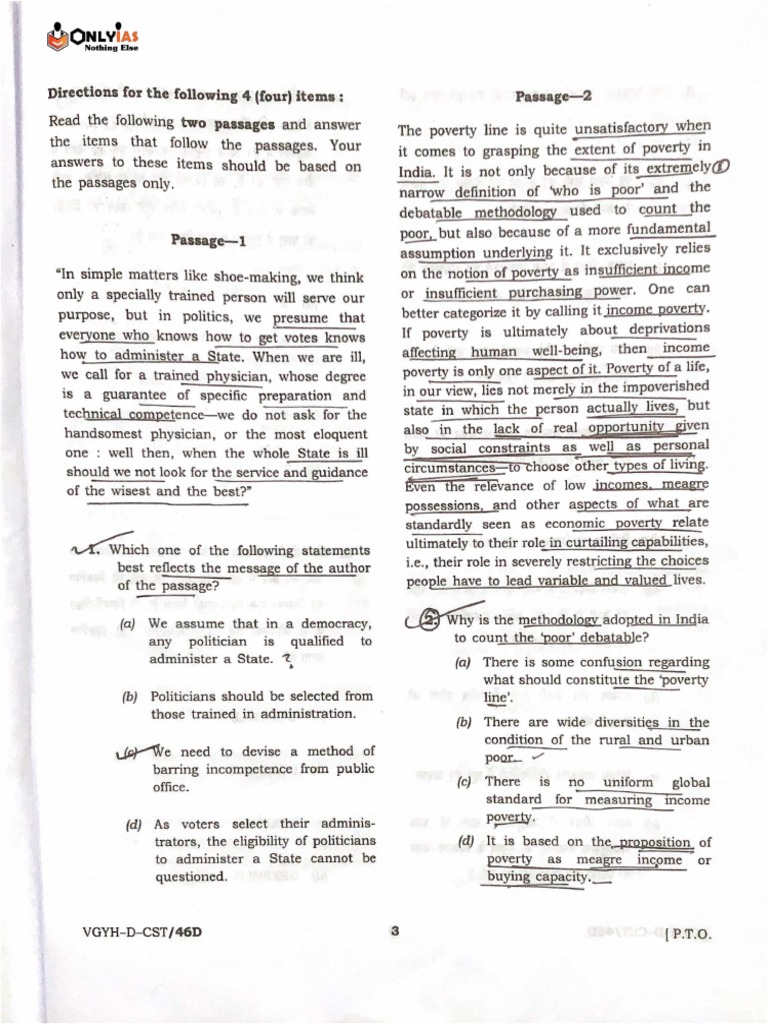 Upsc Cse (CSAT) Question Paper 2022 (1) - Compressed - Compressed | PDF