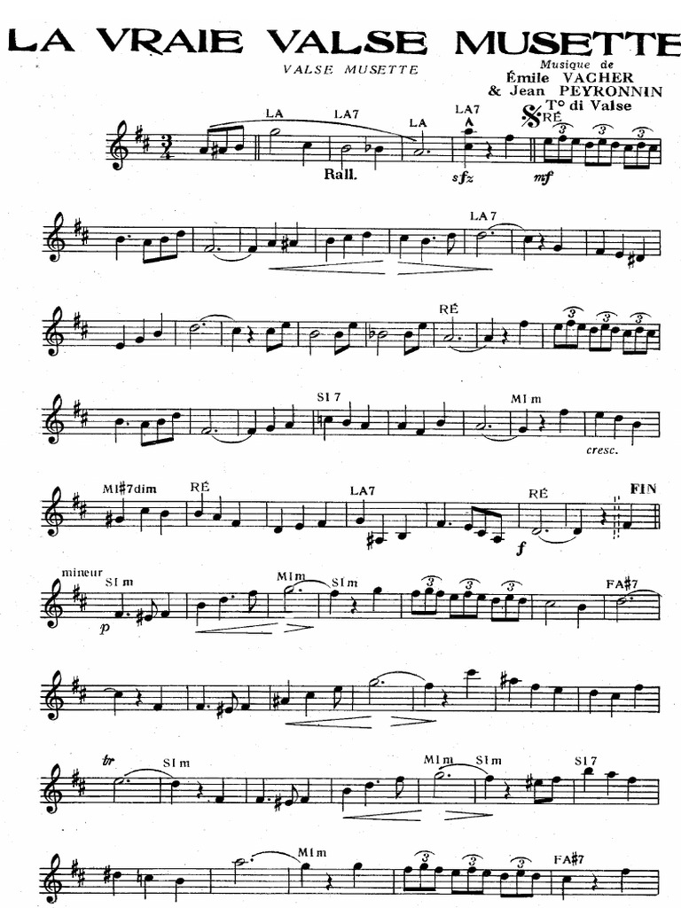 Emile Vacher La Vraie Valse Musette | PDF