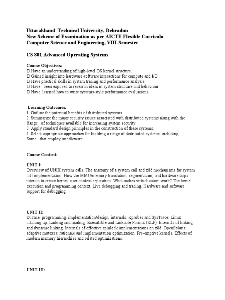 Unit 1 Notes of Advance Operating System | PDF | Debugging | Kernel ...