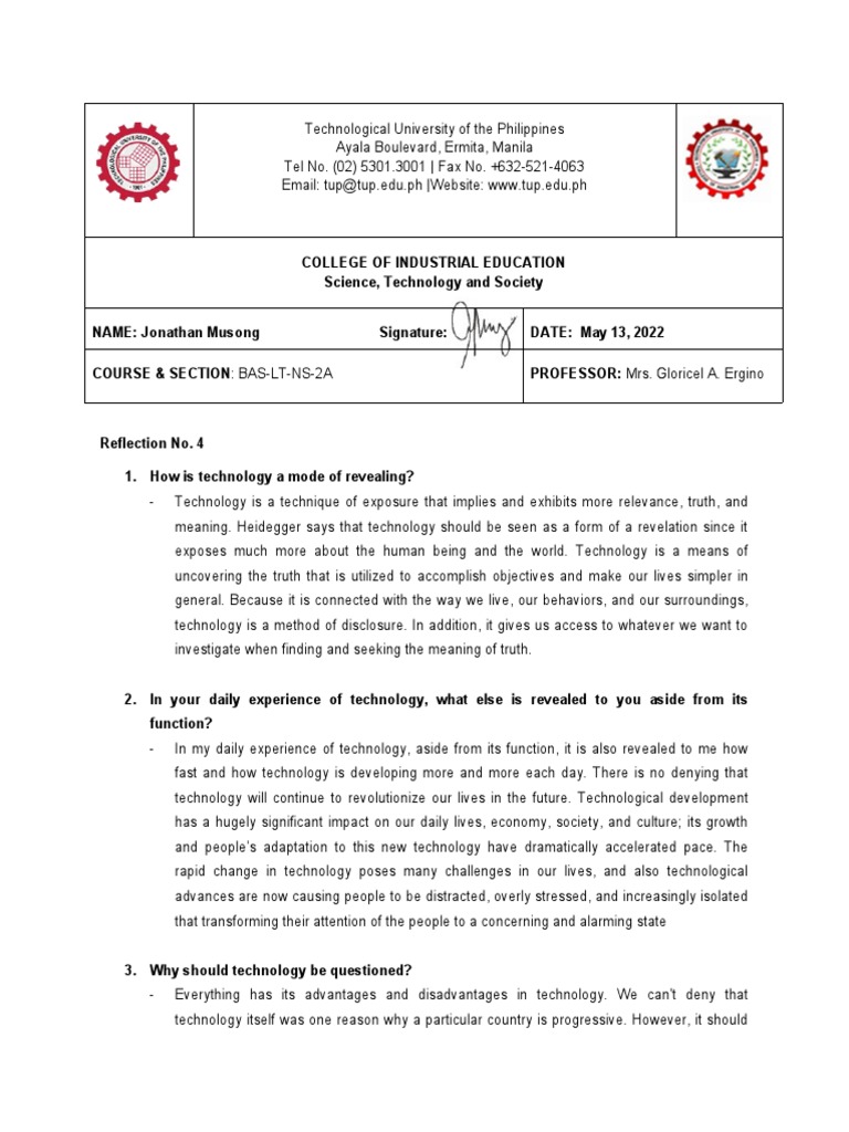 STS Reflection No.4 | PDF | Thought | Science