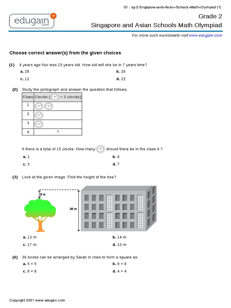 Grade 2 Singapore+and+Asian+Schools+Math+Olympiad SG | PDF
